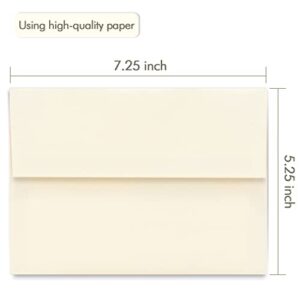 A7 ivory Invitation 5x7 Envelopes - Self Seal, Square Flap,Perfect for 5x7 Cards, Weddings, Birthday, invitations, Graduation, Baby Shower, 5.25 x 7.25 Inches , 100 Pack, ivory