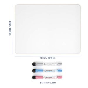 Nicpro 9 x 12 inches Lapboard Small Dry Erase Lap Board Double Sided with 3 Water-Based Pens Learning Mini Whiteboard Portable for Kid Student and Classroom Use