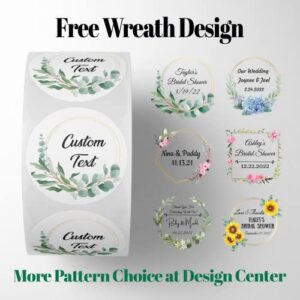 150 Custom Circle/Square BOPP Roll Labels- Personalized Stickers for Business Logo, Party, Wedding Favor, Baby Shower-Any Design Text + Image, Matte/Gloss Finish (2 Inch Circle)