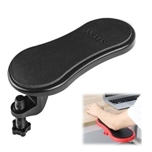 szyan computer arm rest for desk, adjustable arm rest support for computer desk ergonomic arm rest extender rotating mouse pad holder for table, office, chair, desk, black