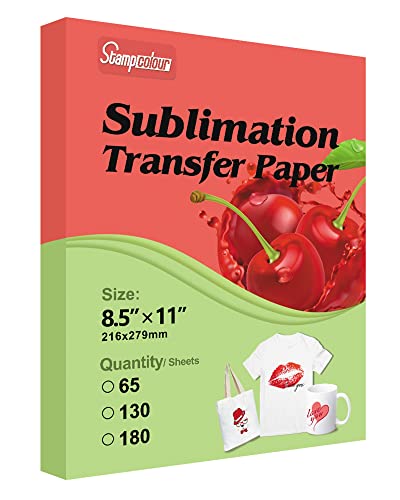 Sublimation Paper Heat Transfer Paper 8.5x11 inch A4 130 Sheets for Any Epson HP Canon Sawgrass Inkjet Printer with Sublimation Ink for Mug, T-Shirt,Light Fabric DIY 125gsm