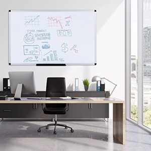 VIZ-PRO Dry Erase Board/Whiteboard, 48 x 36 Inches, Wall Mounted Board for School Office and Home