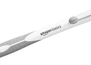 Amazon Basics Retractable Ballpoint Pens White Barrel, Medium Point 1.0mm, Black Ink, 12 Pack