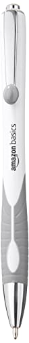 Amazon Basics Retractable Ballpoint Pens White Barrel, Medium Point 1.0mm, Black Ink, 12 Pack