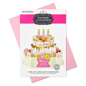 Hallmark Paper Wonder Birthday Pop Up Card for Women (Pink and Gold Birthday Cake)