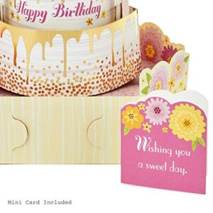 Hallmark Paper Wonder Birthday Pop Up Card for Women (Pink and Gold Birthday Cake)