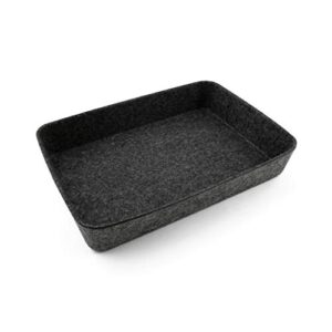 three by three seattle felt·like·it! 10.5 x 7.5 inch felt storage bin for office, craft room, classroom, living room, bedroom storage (charcoal)