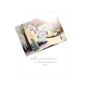 Hallmark Thomas Kinkade Boxed Christmas Cards Assortment, Snowy Houses (40 Cards with Envelopes and Foil Seals)