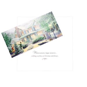 Hallmark Thomas Kinkade Boxed Christmas Cards Assortment, Snowy Houses (40 Cards with Envelopes and Foil Seals)