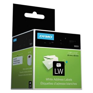 dymo labelwriter address labels 1 1/8 x 3 1/2 white 130 labels/roll 2 rolls/pack dym30251