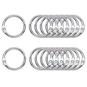 antner 100 pieces loose leaf binder rings, 1″ diameter, nickel plated metal office book rings key rings