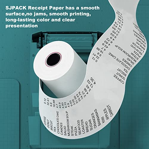 SJPACK Thermal Paper 3 1/8 x 230ft Pos Receipt Paper, 10 Rolls Cash Register Roll TM-T88 T-20 T-90 SRP-350 370