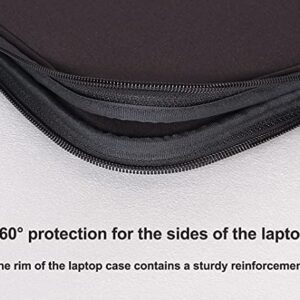 Inntzone 15.6 Inch Foldable Laptop Sleeve Slim Case Lightweight Bag Notebook Computer Carrying Flip Cover - Black