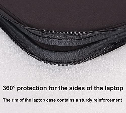 Inntzone 15.6 Inch Foldable Laptop Sleeve Slim Case Lightweight Bag Notebook Computer Carrying Flip Cover - Black