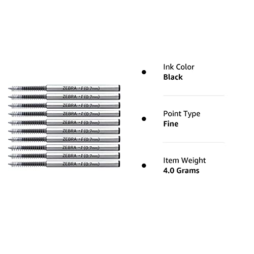 zebra pen refills 0.7mm pack of 10" f-701"