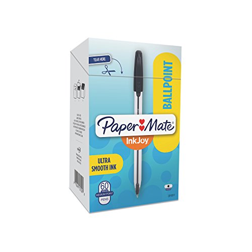 Paper Mate InkJoy 50ST Ballpoint Pens, Medium Point (1.0mm), Black, 60 Count