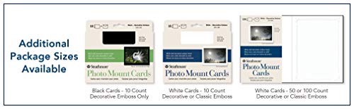 Strathmore 105-682 Photo Mount Cards, White Classic Embossed Border, 100 Cards & Envelopes