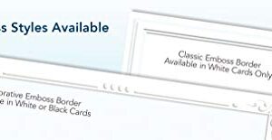 Strathmore 105-682 Photo Mount Cards, White Classic Embossed Border, 100 Cards & Envelopes