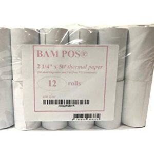 BAM POS Credit Card Receipt Paper for the VX520 (12 Rolls)