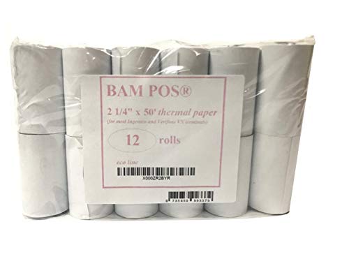 BAM POS Credit Card Receipt Paper for the VX520 (12 Rolls)