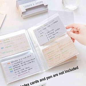 YOAVIP 3x5 Index Cards Clear Plastic Holder Organizer Pouches Book Binder 40 Page Hold 160 Cards