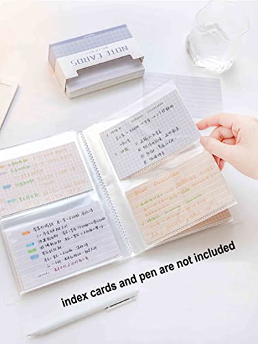 YOAVIP 3x5 Index Cards Clear Plastic Holder Organizer Pouches Book Binder 40 Page Hold 160 Cards