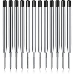 12 pieces pen refills black ink 1.0mm medium point metal ballpoint refill smooth writing pen refills replacement refills for retractable ballpoint pen school office supplies (black)