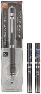 uni mechanical pencil kuru toga roulette model 0.5mm gun metallic (m510171p.43) + lead 2 set (pencil : lead : u05203hb.24)