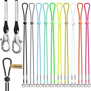 tripho 10pcs elastic mask lanyard upgraded no sharp zinc alloy safe hook and name tag, adjustable length elastic strap, ear saver mask extender mask holder for kids adults