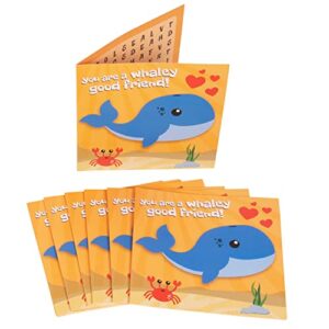 28-Pack Sea Life Valentines Day Cards with Envelopes I Word Search Game Valentines Day Cards for Kids School I Valentines Day Gifts for Kids Party Favor I Exchange Valentines Cards for Kids Classroom