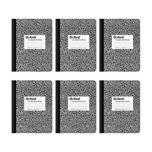 oxford composition notebooks, college ruled paper, 9-3/4 x 7-1/2 inches, 100 sheets, black, 6 pack (63767)