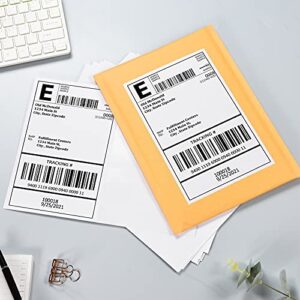 Shipping Labels, Pacific Mailer Half Sheet Shipping Label Compatible for Inkjet 2 Per Page 8.5 x 11 Self Adhesive Mailing Return Address Labels Printable Sticker Paper [100 Sheets/ 200 Labels, White]