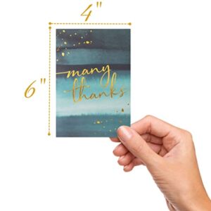 50 Appreciation Cards, Assortment of 4 x 6 in Thank You Cards Great for Gratitude, Employee Recognition, Staff Appreciation & Work Team Anniversary, Bulk Boxed Set Assortment of Encouragement Gold Foil Notecards w/ Envelopes & Stickers