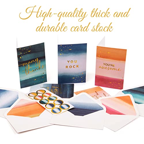 50 Appreciation Cards, Assortment of 4 x 6 in Thank You Cards Great for Gratitude, Employee Recognition, Staff Appreciation & Work Team Anniversary, Bulk Boxed Set Assortment of Encouragement Gold Foil Notecards w/ Envelopes & Stickers