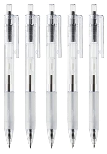 Muji Polycarbonate Clear Ball Point Gel Pen Black 0.7mm 5pcs Made in Japan