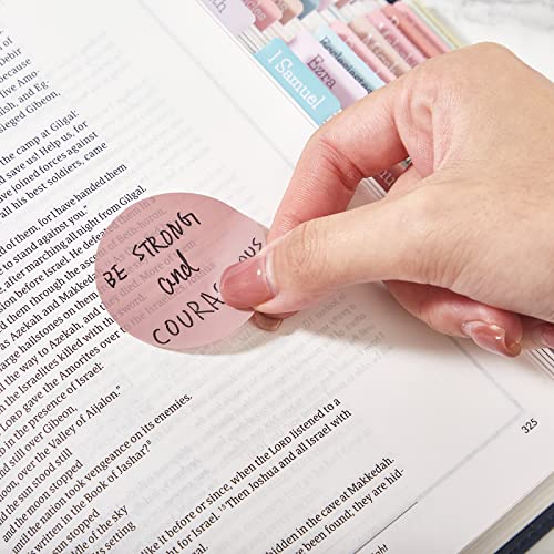 Pastel Round Transparent Sticky Notes, Set of 4 Circle Clear Sticky Tabs, Translucent Page Flags Book Markers Stickers, Planner Accessories, Bible Journaling Study Office School Supplies (Pastel)