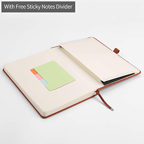 RETTACY Lined Journal Notebook - A5 Leather Thick Journal Writing Notebook with 192 Numbered Pages,Hardcover,100gsm Thick Paper 5.75'' × 8.38''