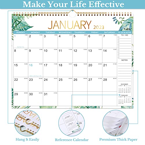 Wall Calendar 2023 - 12 Monthly Calendar 2023, Jan. 2023 - Dec. 2023, 2023 Calendar with Julian Date, 14.6" x 11.5",Twin-Wire Binding, Blank Block with Julian Dates, Perfect 2023 Wall Calendar for Organizing