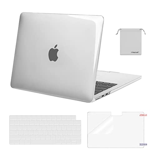 MOSISO Compatible with MacBook Air 13.6 inch Case 2022 2023 Release A2681 M2 Chip with Liquid Retina Display Touch ID, Plastic Hard Shell&Keyboard Cover&Screen Protector&Storage Bag, Crystal Clear