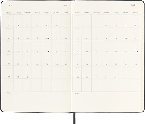 Moleskine 2023 Weekly Horizontal Planner, 12M, Large, Black, Hard Cover (5 x 8.25)