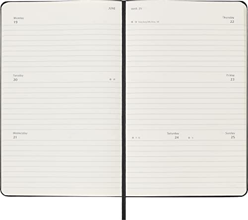 Moleskine 2023 Weekly Horizontal Planner, 12M, Large, Black, Hard Cover (5 x 8.25)