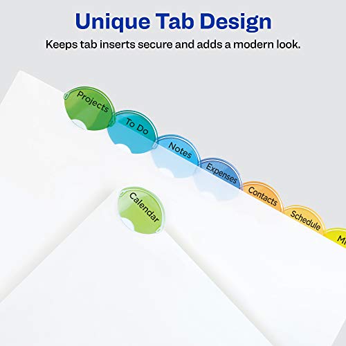 Avery 11201 Insertable Style Edge Tab Plastic Dividers, 8-Tab, Letter