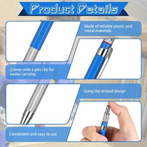 Nezyo 4 Pieces Welder Pencil With 60 Pieces Round Silver Refills Mechanical Pencil Metal Marker Pen for Construction Workers, Metal Work, Welders, Plumbers, Framers