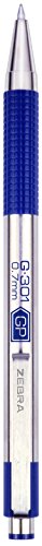 Zebra Pen G-301 Stainless Steel Retractable Gel Pen, Medium Point, 0.7mm, Blue Ink, 2-Count, 2 Pack (41322)