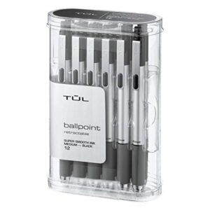 tul bp3 ballpoint retractable medium 1.0mm, black 12pk