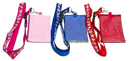 3 X Disney Mickey Minnie & Friends Lanyard with ID Badge Holder Wallet Coin Purse Ticket Key Chain