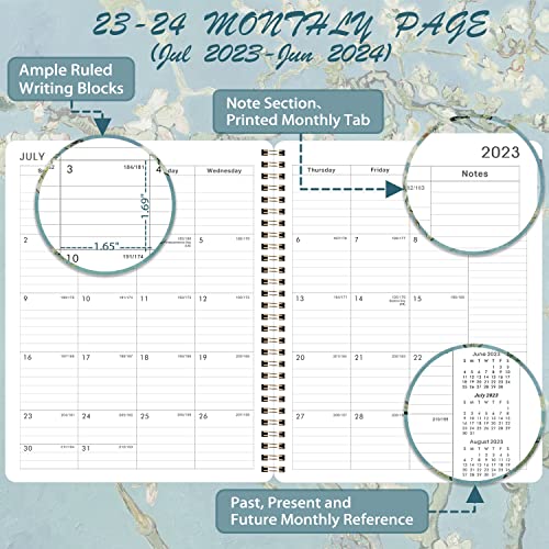 2023-2024 Planner - Planner/Calendar 2023-2024, Jul 2023 - Jun 2024, 2023-2024 Planner Weekly and Monthly with Monthly Tabs, 8" x 10", Strong Twin- Wire Binding, Flexible Hardcover, Daily Organizer