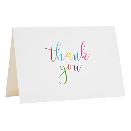 Juvale 48 Pack Thank You Note Cards with Envelopes for Kids Birthday, Baby Shower, Blank Inside (4x6 In)