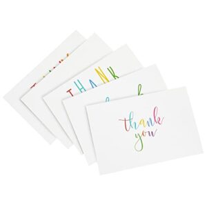 Juvale 48 Pack Thank You Note Cards with Envelopes for Kids Birthday, Baby Shower, Blank Inside (4x6 In)