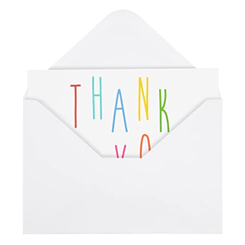 Juvale 48 Pack Thank You Note Cards with Envelopes for Kids Birthday, Baby Shower, Blank Inside (4x6 In)